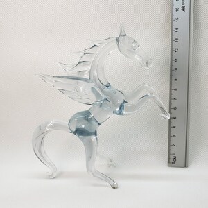 Blown Glass Pegasus Figurine: Handmade Mythical Creature - Etsy