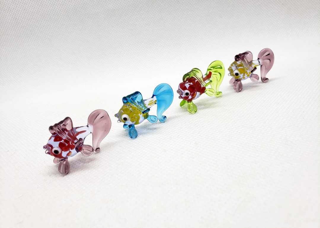 Miniature Fish, Glass Fish, Small Glass Figurine, Blown Glass ...