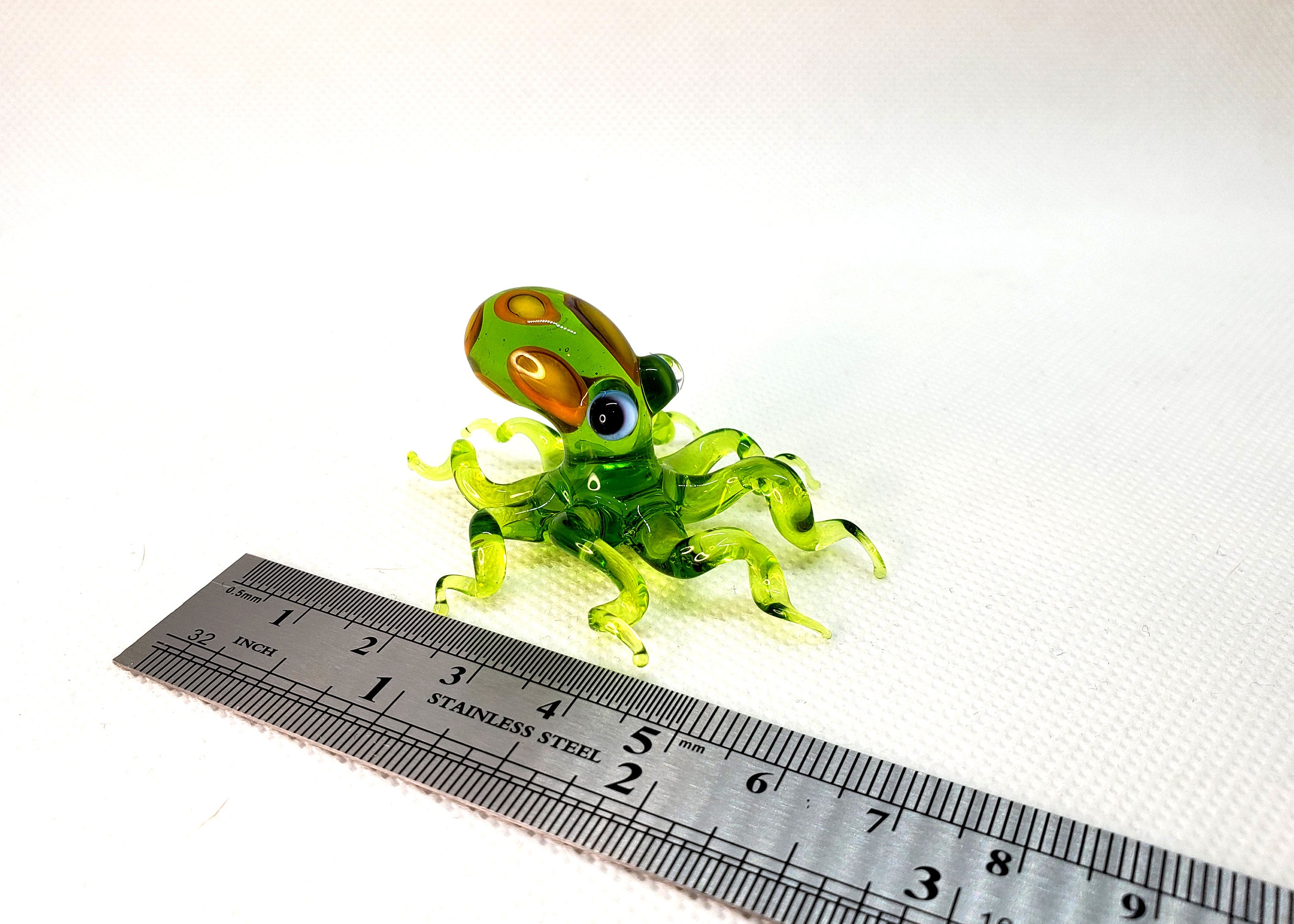 Glass Octopus, Miniature Octopus, Handcrafted Glass Animal, Little ...