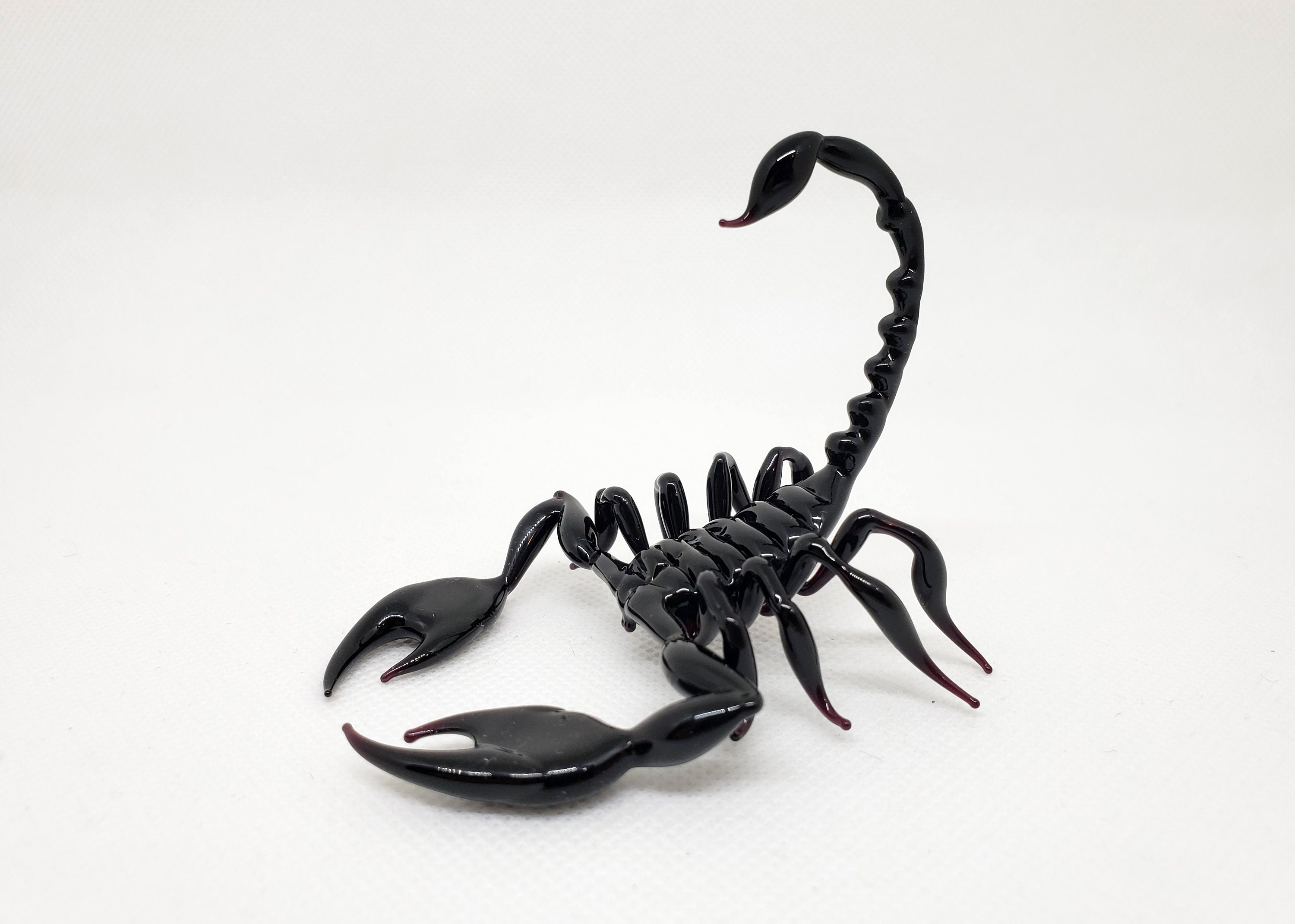 Handblown Scorpion Black Glass Scorpion Figurine Scorpion | Etsy