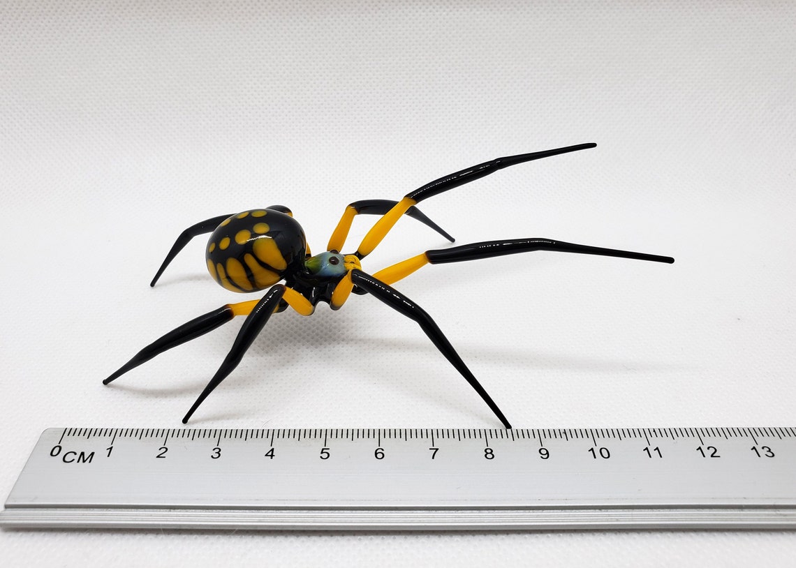Yellow Spider Figurine Handcrafted Glass Animal Figurine - Etsy