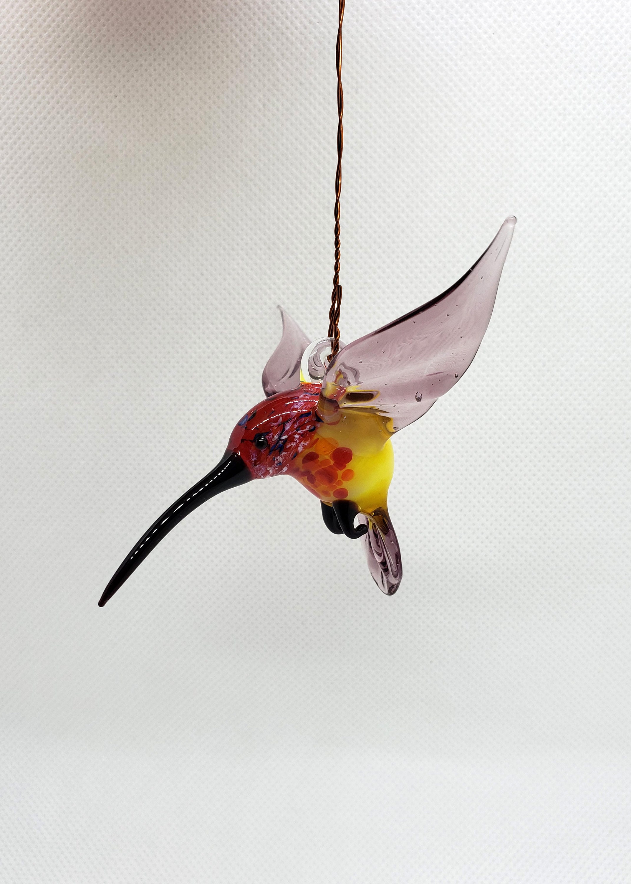 Glass Hummingbird Figurine Flying Birds Hummingbird - Etsy