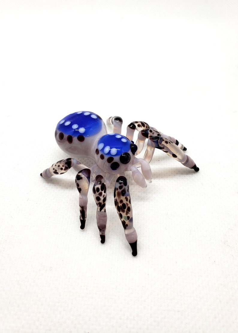 Glass Figurine Jumping Spider, Glass Brown Spider, Handblown Glass ...
