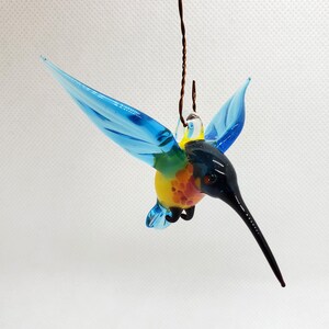 Glass Hummingbird Figurine, Flying Birds Hummingbird, Glass Animals ...