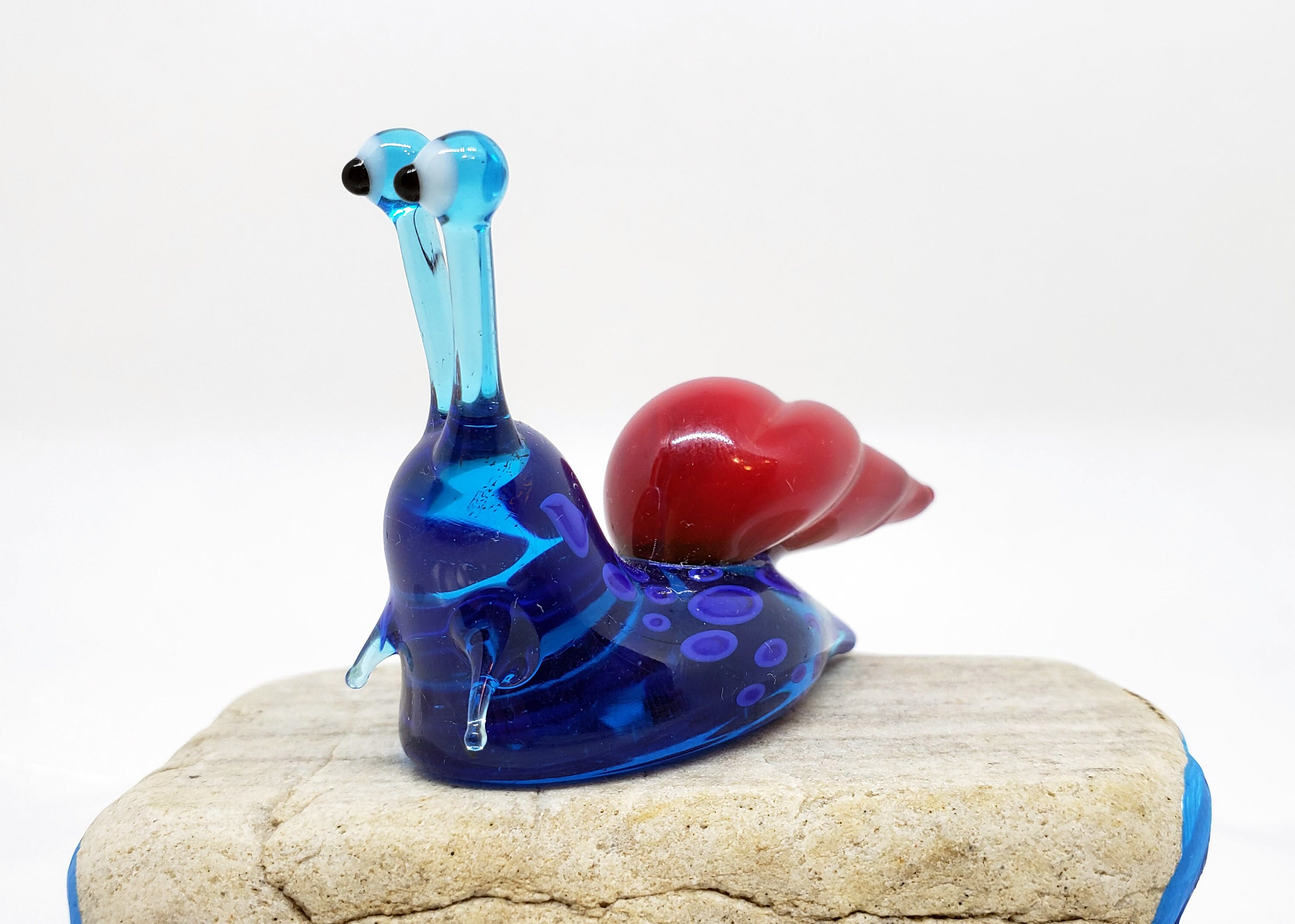 Crazy Blue Snail Blown Glass Snail Art Glass Glass Snail - Etsy