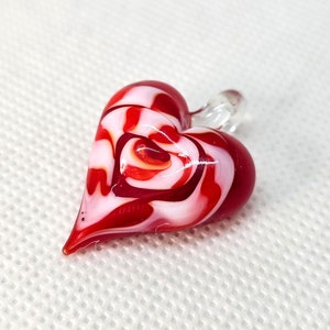 Beautiful Glass Pendant in the Shape of a Heart, Glass Heart Lampwork ...