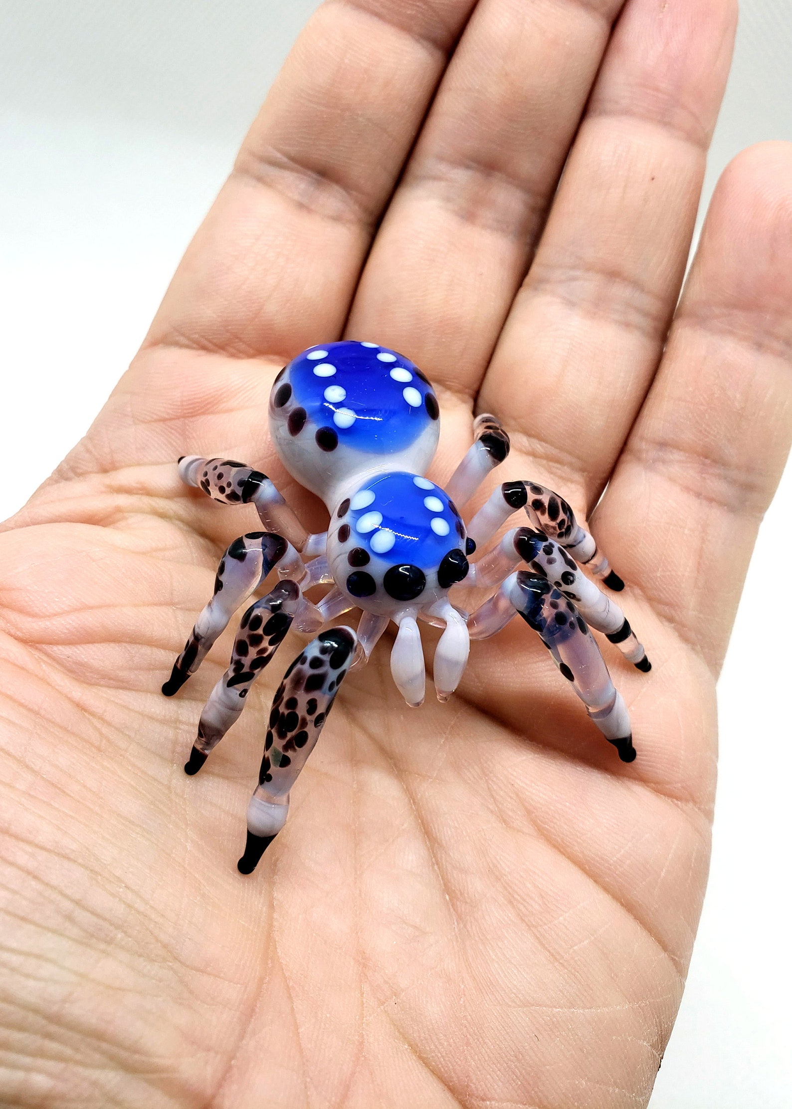 Glass Figurine Jumping Spider, Glass Brown Spider, Handblown Glass ...
