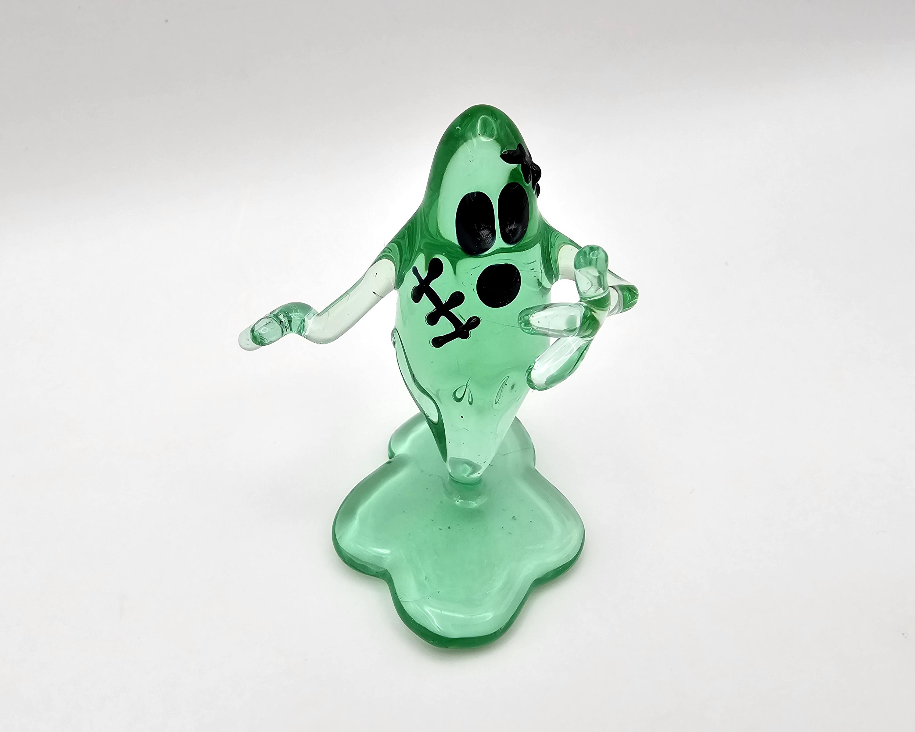 Uranium Glass Ghost, Figurine Ghost, Handmade Vaseline Glass Figurine ...