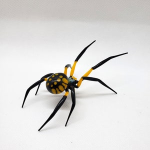 Yellow Spider Figurine, Handcrafted Glass Animal, Figurine Blown Glass ...