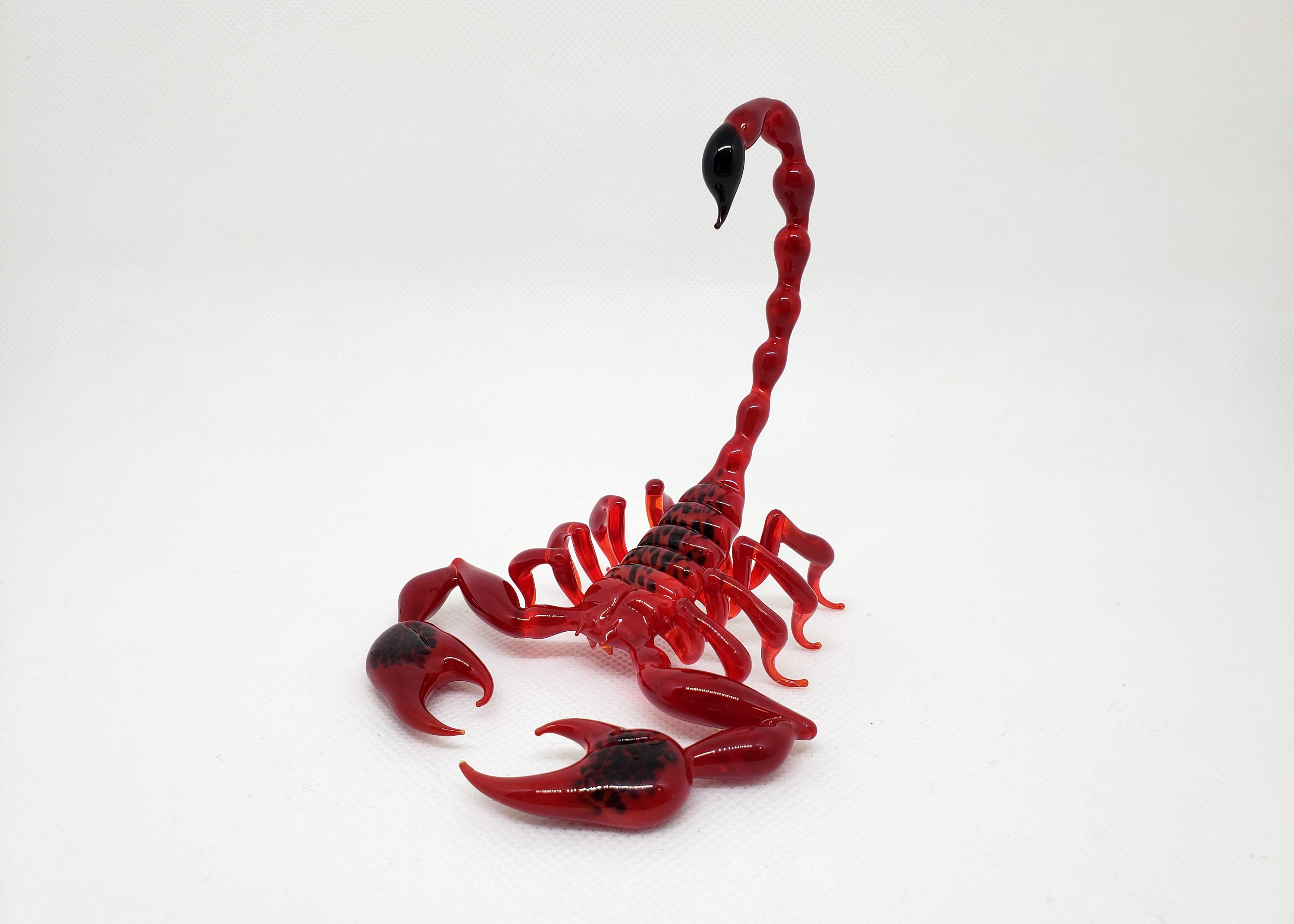 Red Scorpion Figurine, Handblown Scorpion, Scorpion Glass Miniature ...