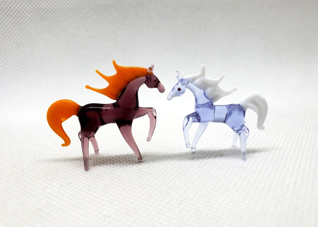 Miniature Horse, Glass Horse Sculpture, Small Glass Figurine, Glass ...