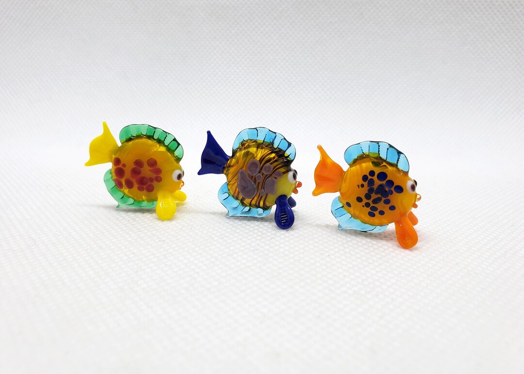 Miniature Fish, Glass Fish Figurine, Fish Sculpture, Glass Figurine ...