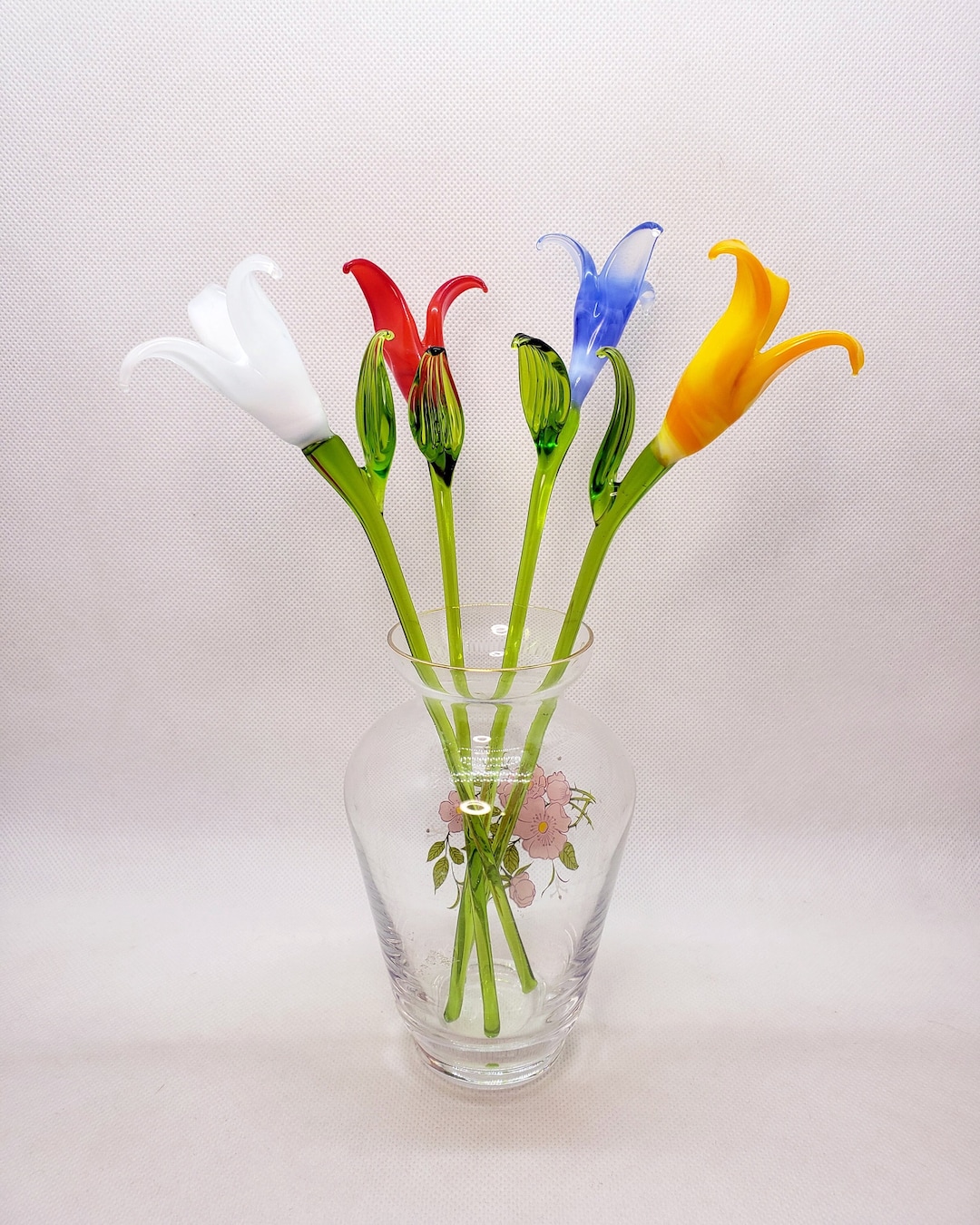Glass Lily Flower, Lily Sculpture, Flower Ornament, Flower Statuette ...