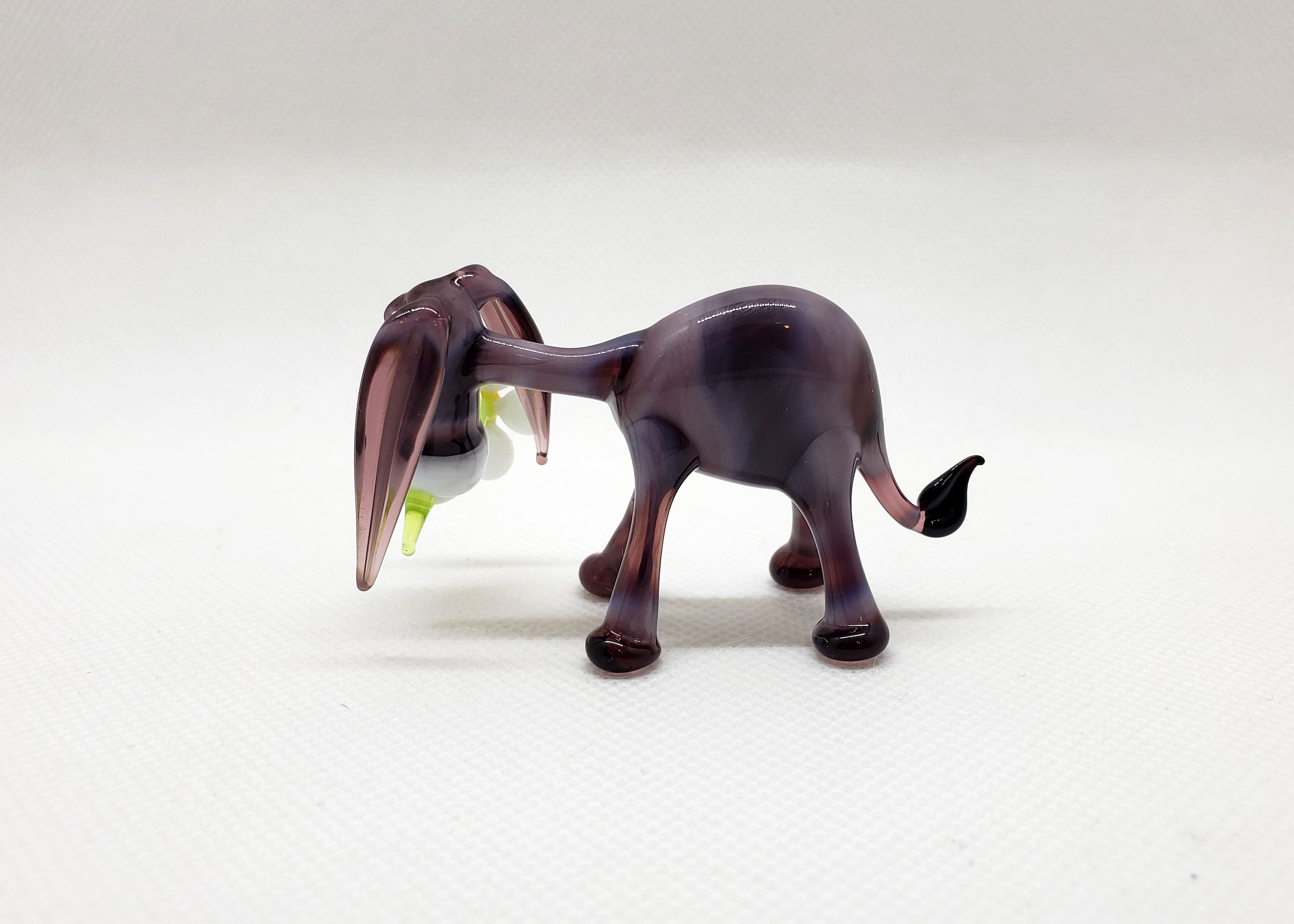 Purple Donkey with flower Blown Glass Donkey Donkey Figurine | Etsy