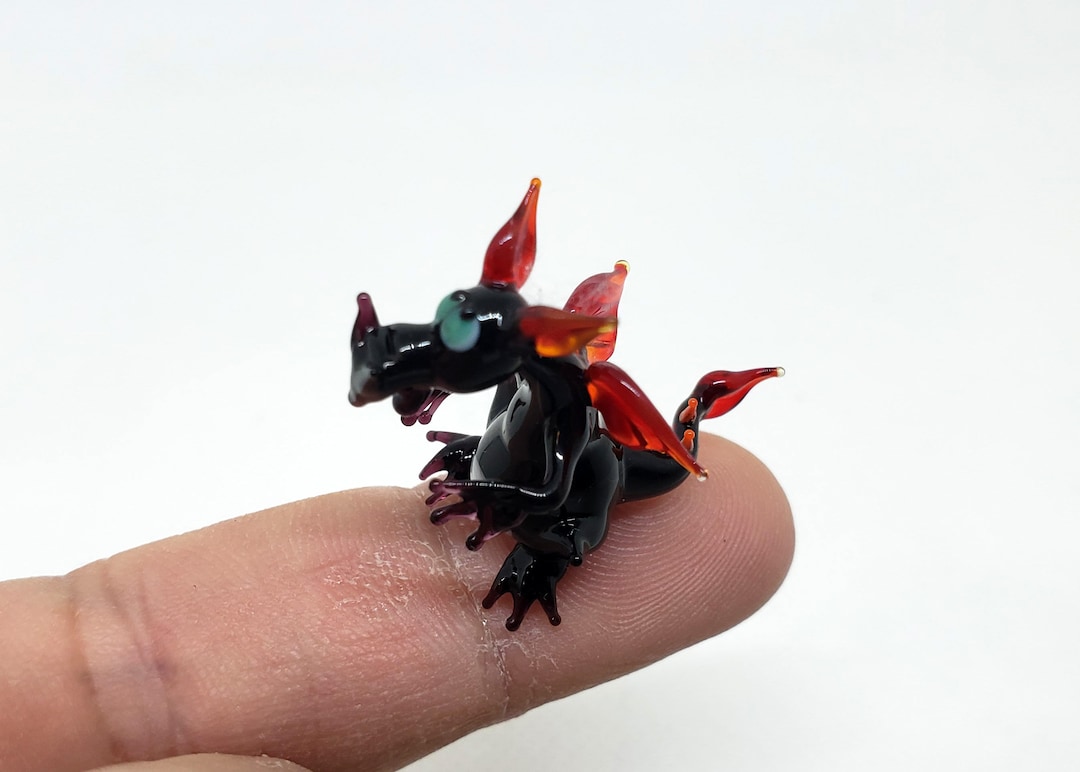 Kind Little Dragon, Blown Glass Dragon, Glass Miniature, Handblown ...