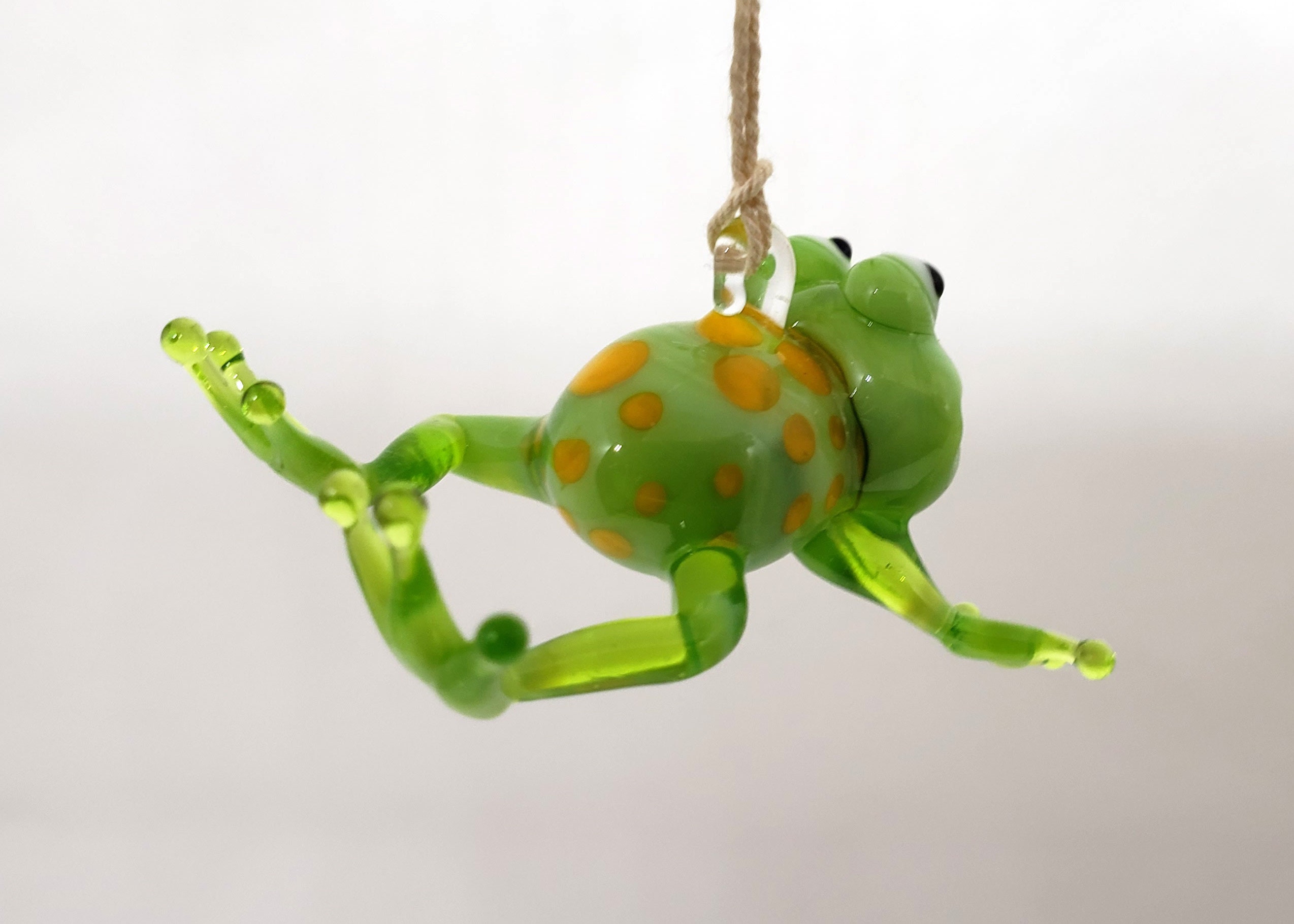 Hanging Frog Frog With Hanging Loop Glass Frog Miniature | Etsy
