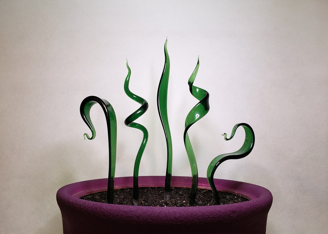 Large Glass Plant, Glass Flower, Glass Garden Art, Blown Garden, Glass ...