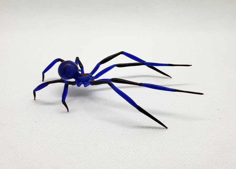 Glass Blue Spider figurine Handcrafted glass animal Figurine | Etsy