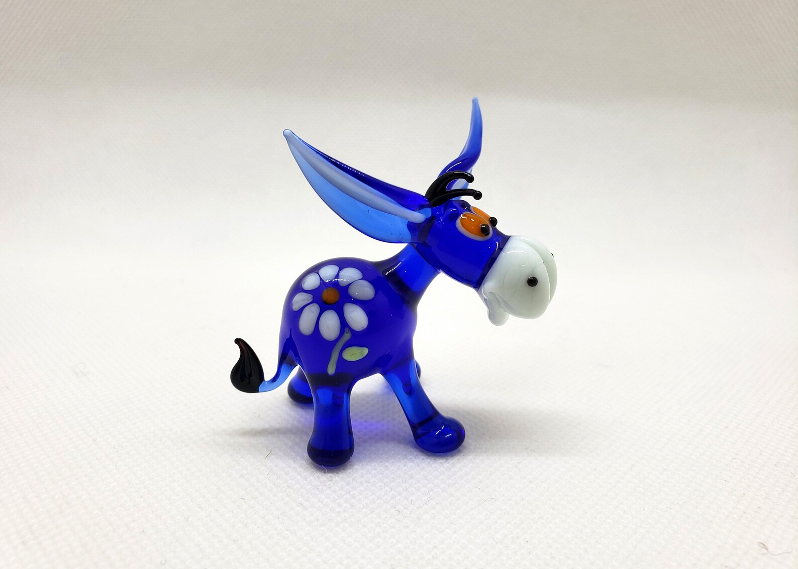 Blue Donkey Figurine, Blown Glass Donkey Figure, Donkey Figurine ...