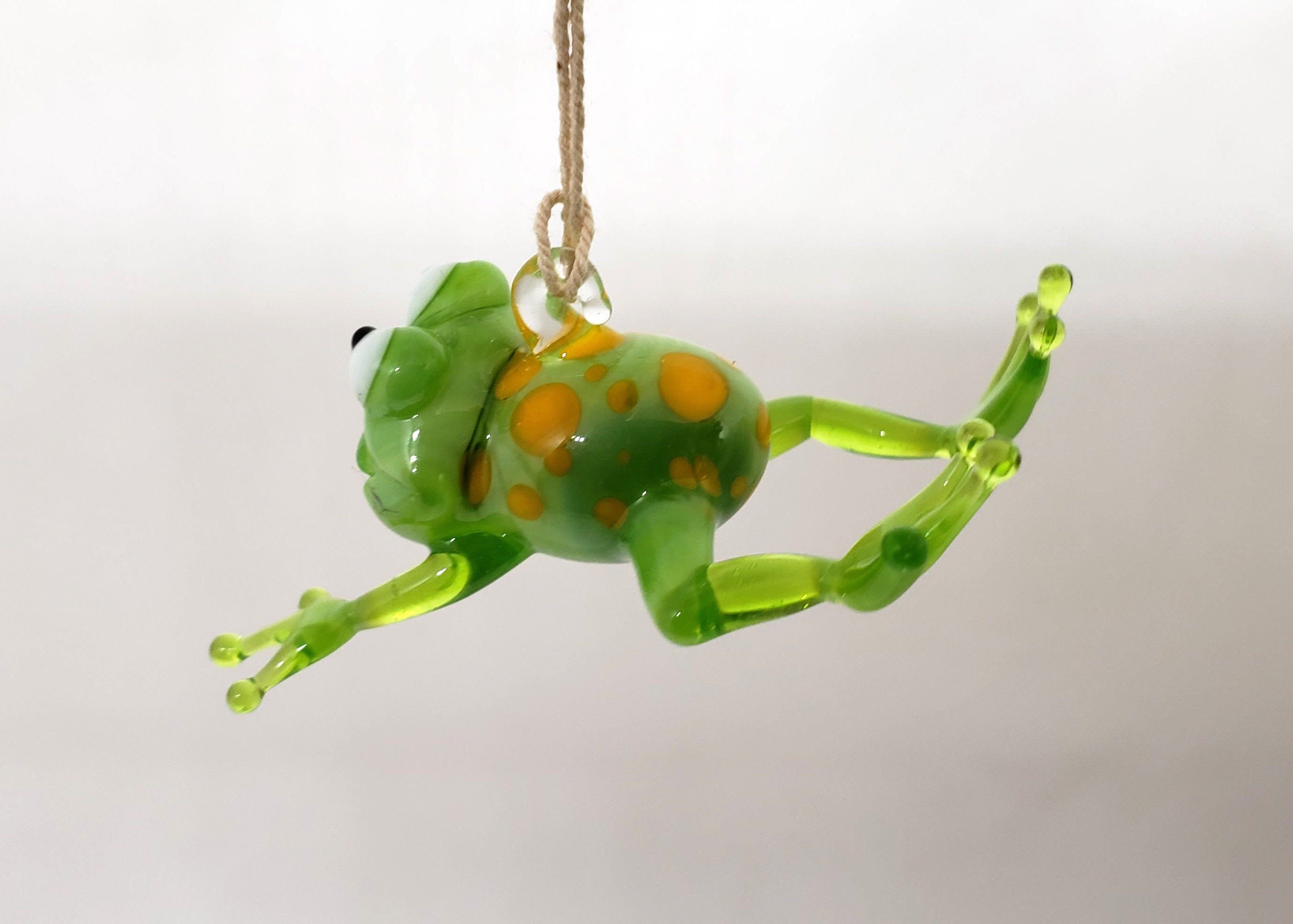 Hanging Frog Frog with hanging loop Blown glass Glass | Etsy