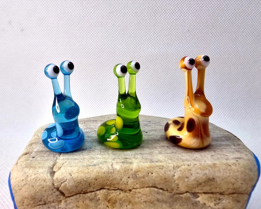 Miniature Crazy Slug, Blown Glass Slug, Art Glass, Glass Slug Miniature ...