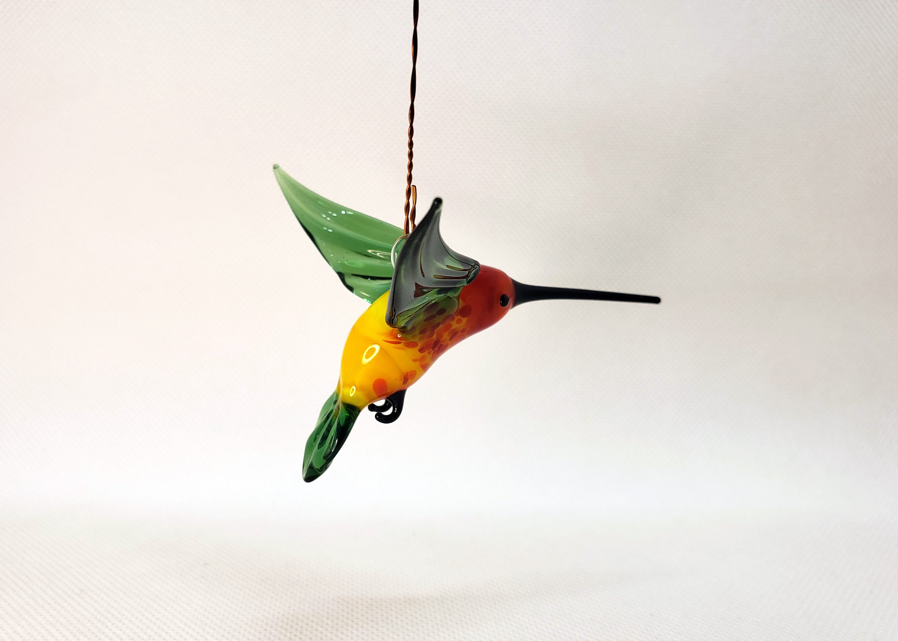 Hummingbird Figurine, Flying Birds Hummingbird, Glass Animals, Hand ...
