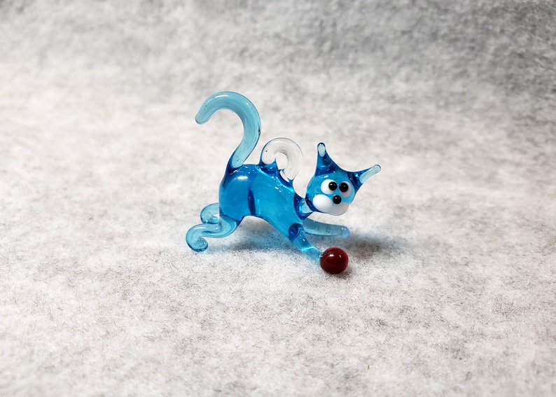 Miniature Cat With Hanging Loop Blown Glass Cat Glass Cat - Etsy