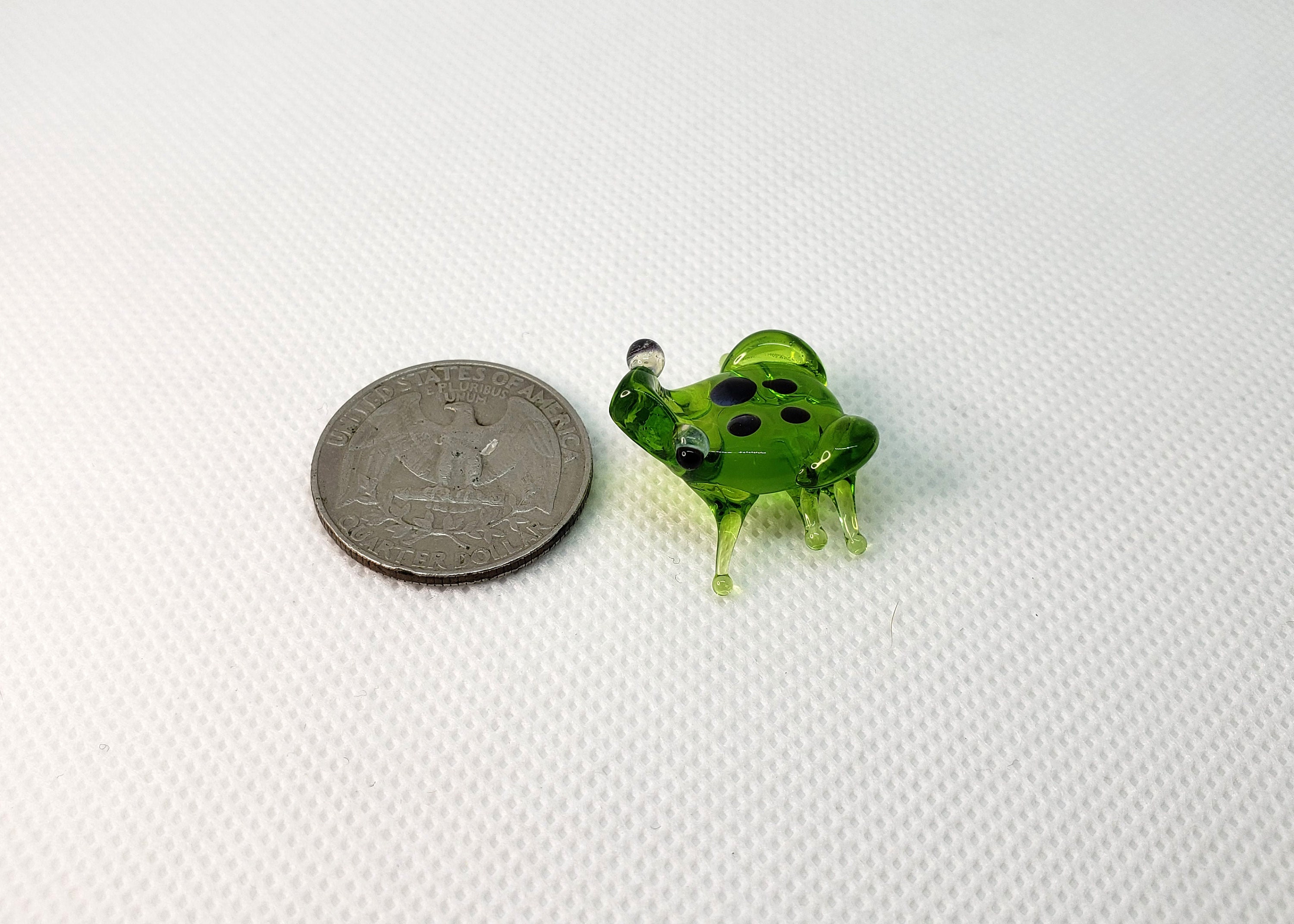 Glass Miniature Frog, Blown Glass, Glass Frog Miniature, Handblown Frog ...
