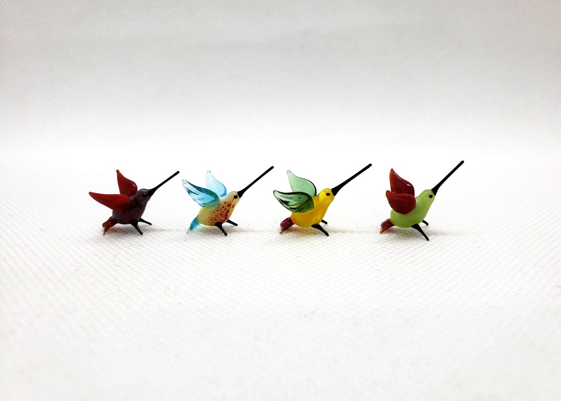 Super Mini Glass Hummingbird Glass Miniature Bird Sculpture - Etsy