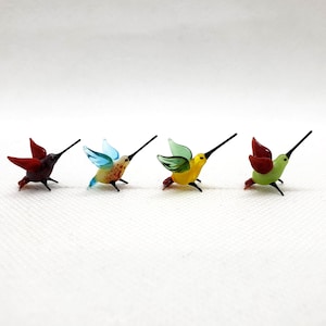 Super Mini Glass Hummingbird, Glass Miniature, Bird Sculpture, Small ...