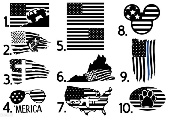 Flag Decal America USA State | Etsy