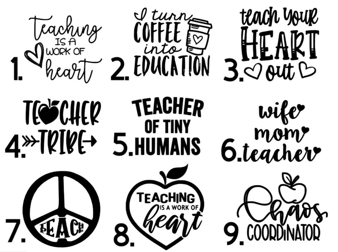 Teacher Decals; Teach Educator Education - Etsy