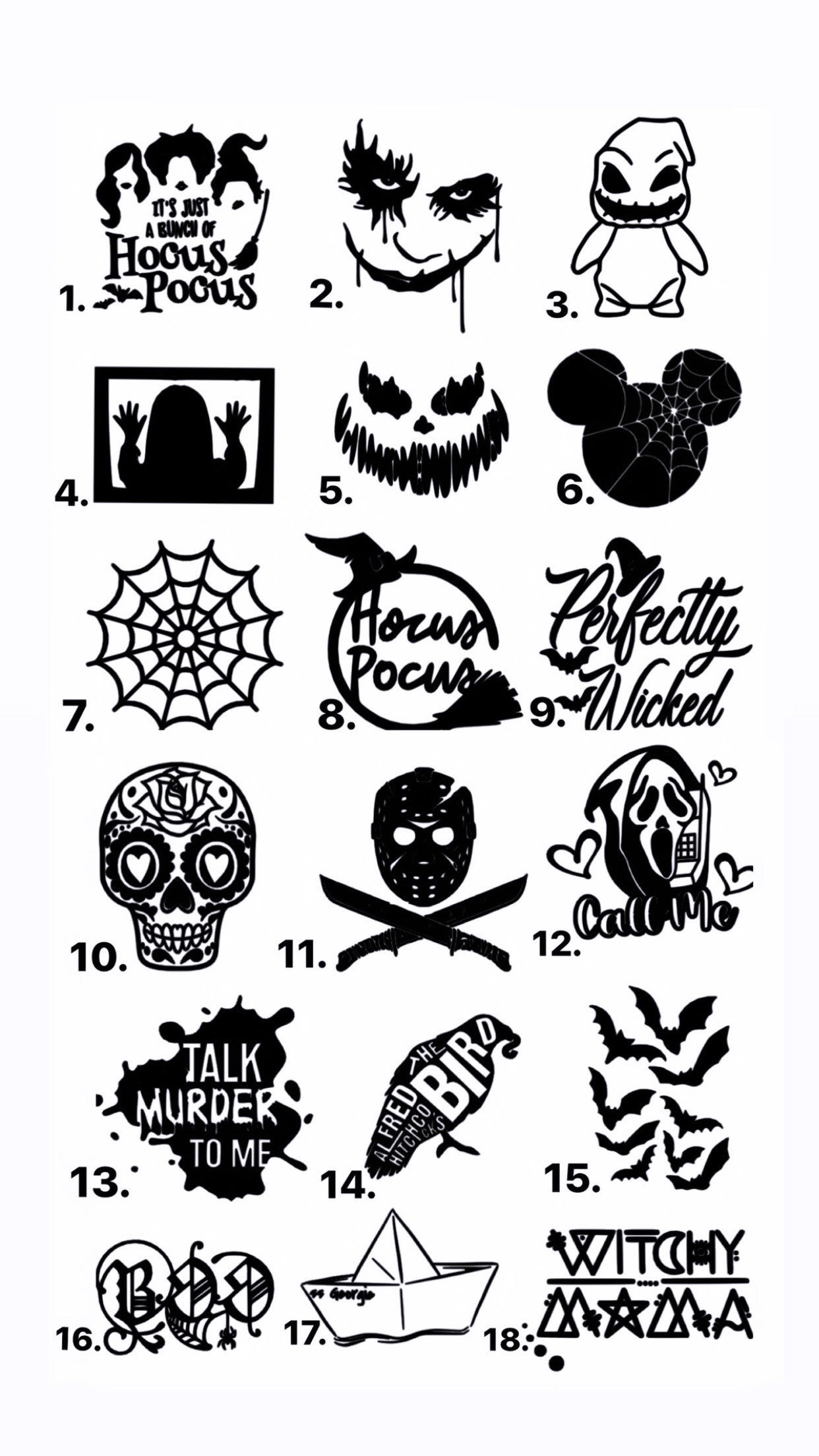Horror Movie Halloween Decal catalog 2 - Etsy