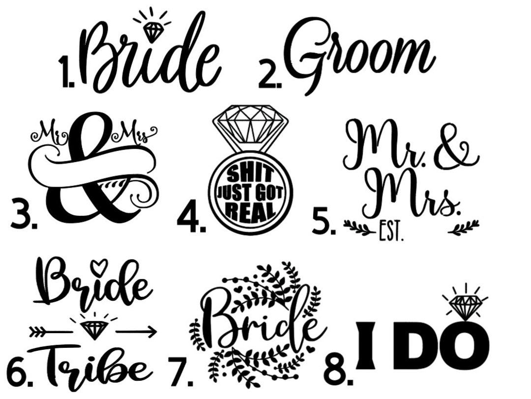 Wedding Decals; Marriage Wife Bride MRS - Etsy