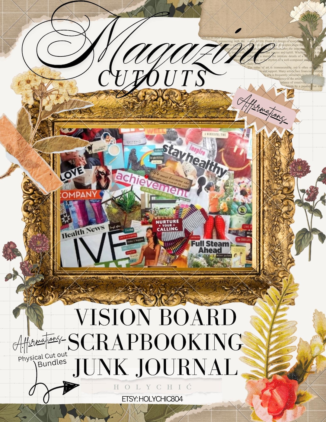 Magazine Cutouts, Physical Item Pre Cut, Vision Board Bundle, Scrapbook ...