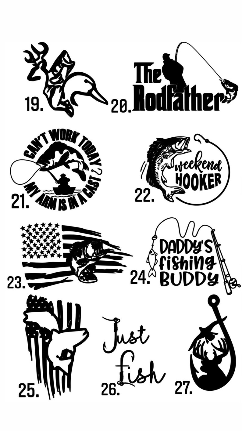 Hunting & Fishing Decals Deer Flag Duck Country Fish - Etsy