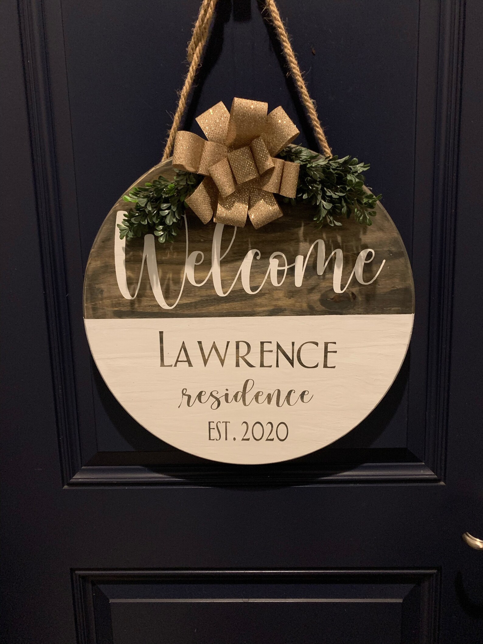 Welcome Custom Door Hanger Round Wood Sign Door Hanger | Etsy