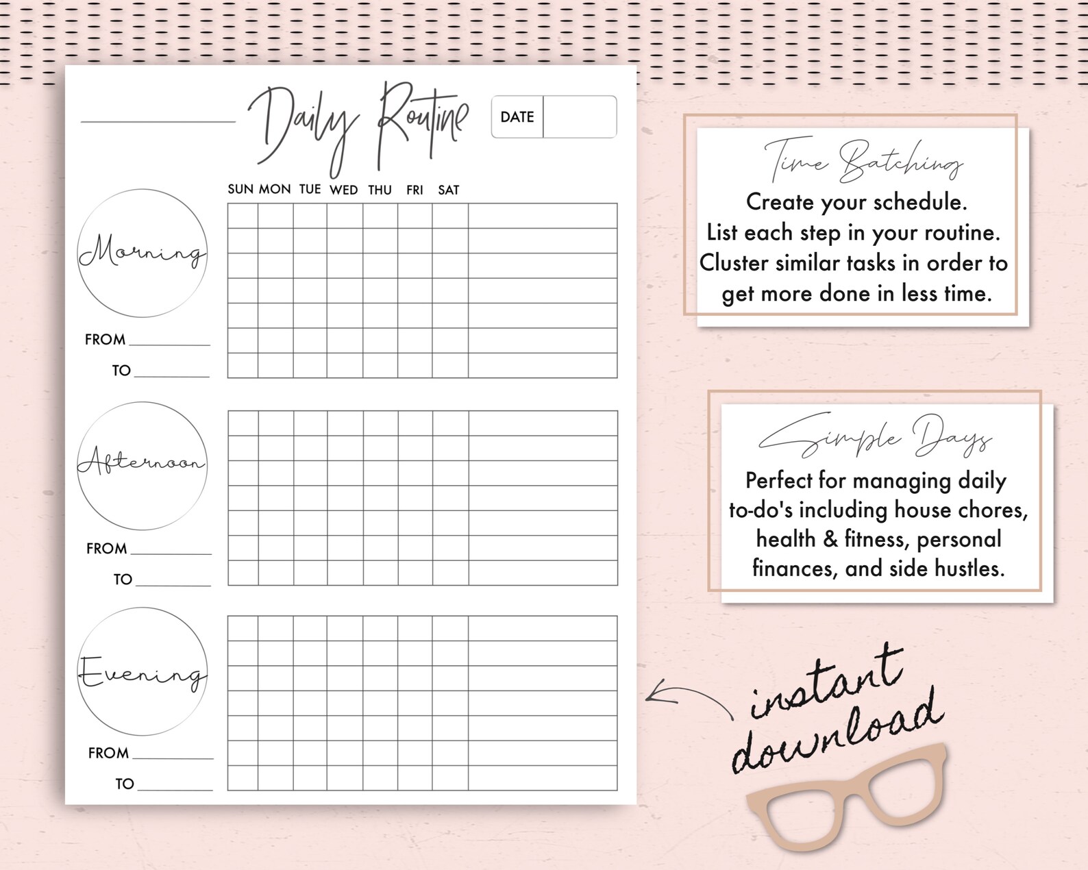 Daily Routine Planner | Weekly Routine Tracker, Morning Routine ...