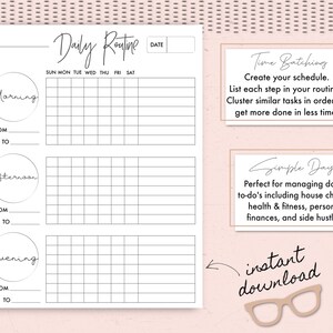 Daily Routine Planner | Weekly Routine Tracker, Morning Routine ...