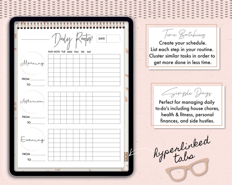 Digital Daily Routine and to Do Notepad| Habit Planner, Morning Routine ...