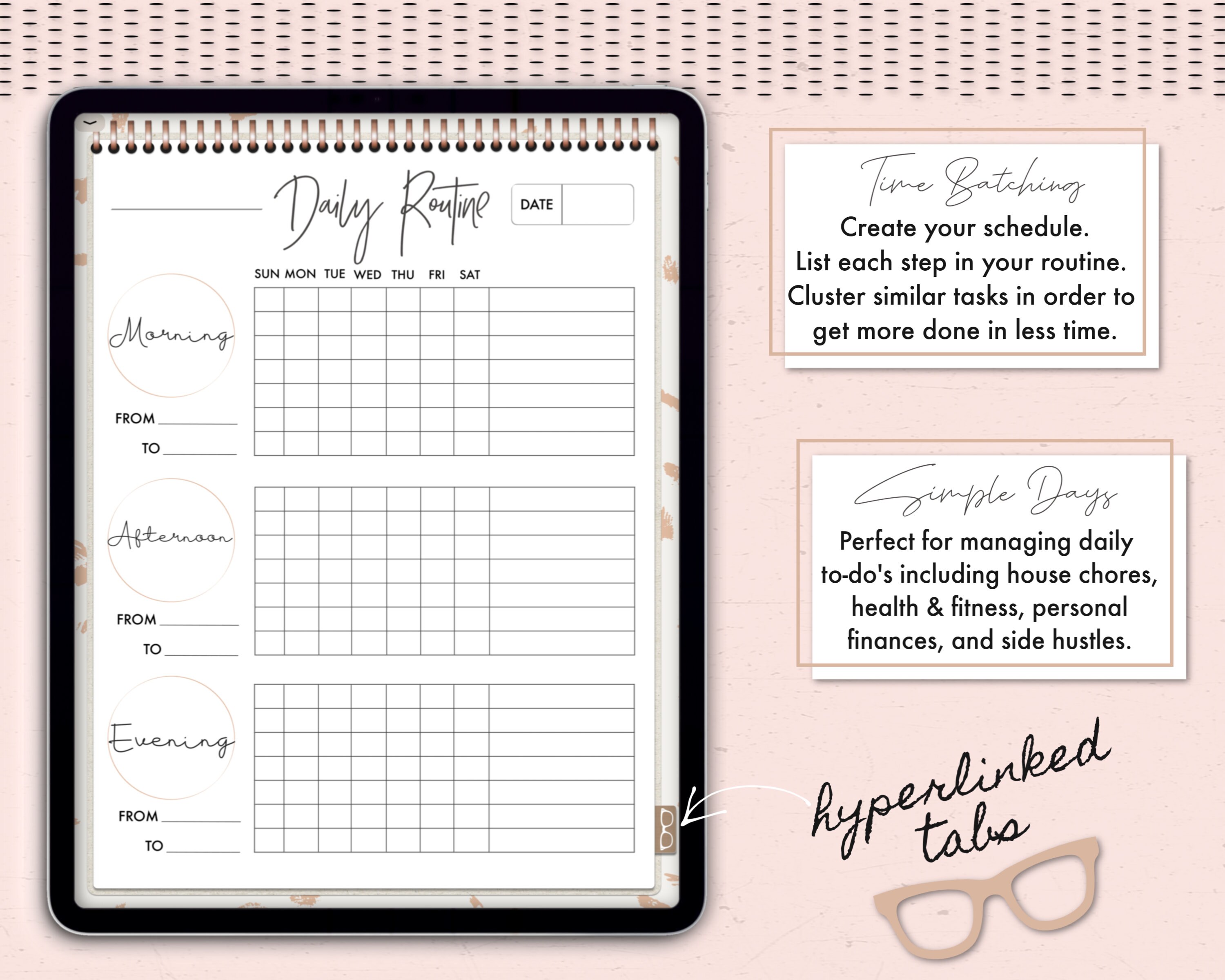 Digital Daily Routine and to Do Notepad| Habit Planner, Morning Routine ...