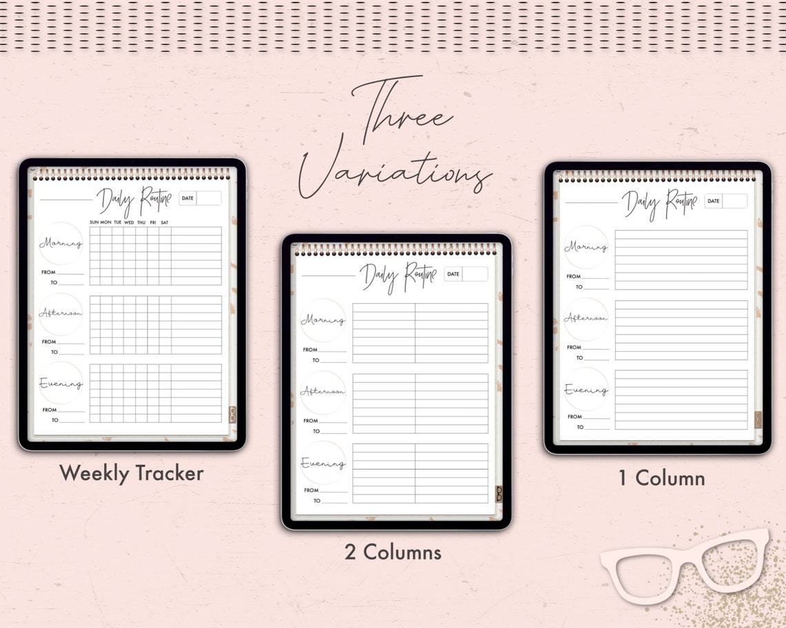 Digital Daily Routine and to Do Notepad| Habit Planner, Morning Routine ...