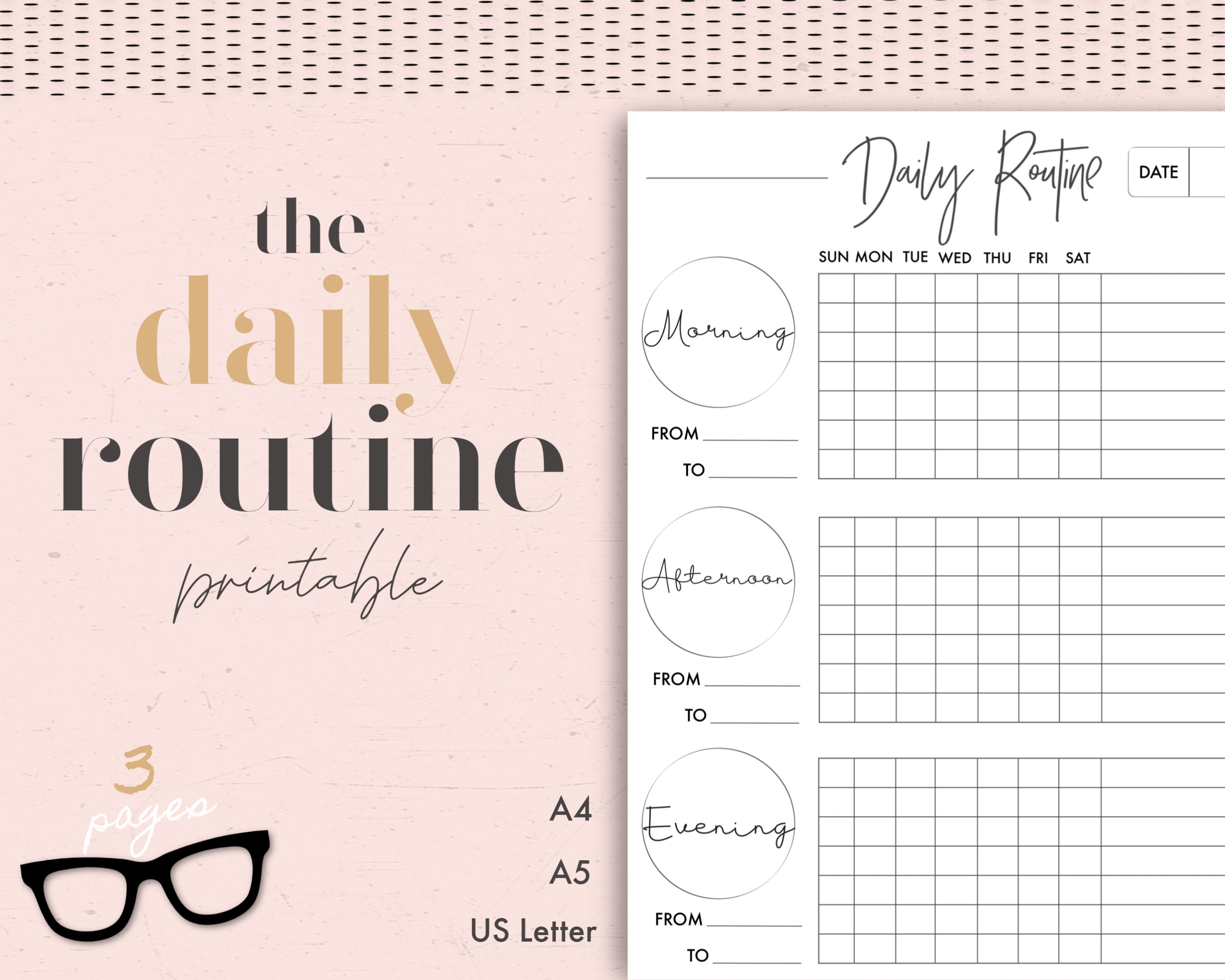 Daily Routine Planner | Weekly Routine Tracker, Morning Routine ...