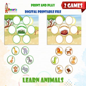 Preschool Animals Activity, Matching Card Game Savannah - Etsy