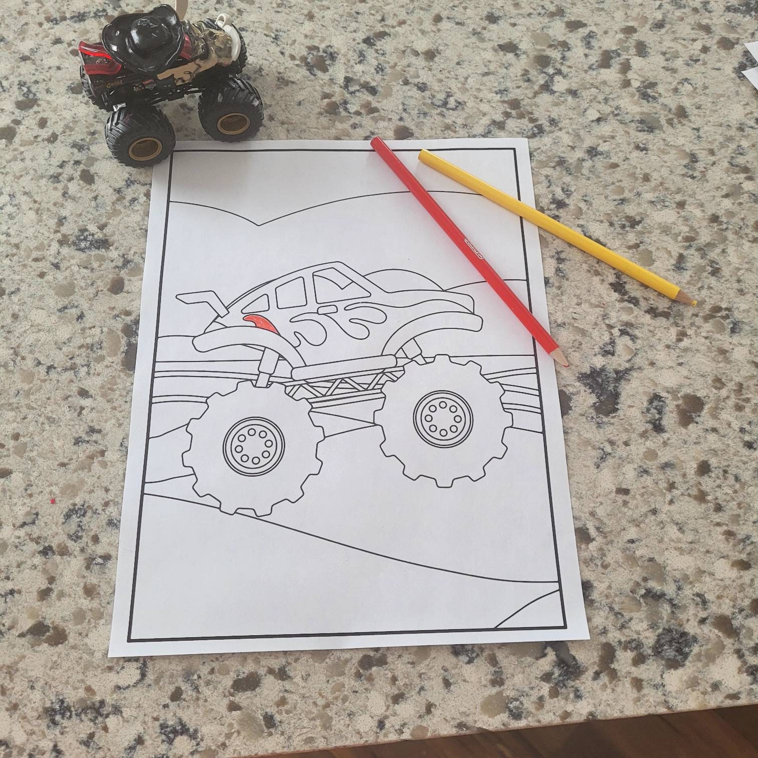 Preschool Curriculum, Monster Truck Pages, Matching Card Game - Etsy