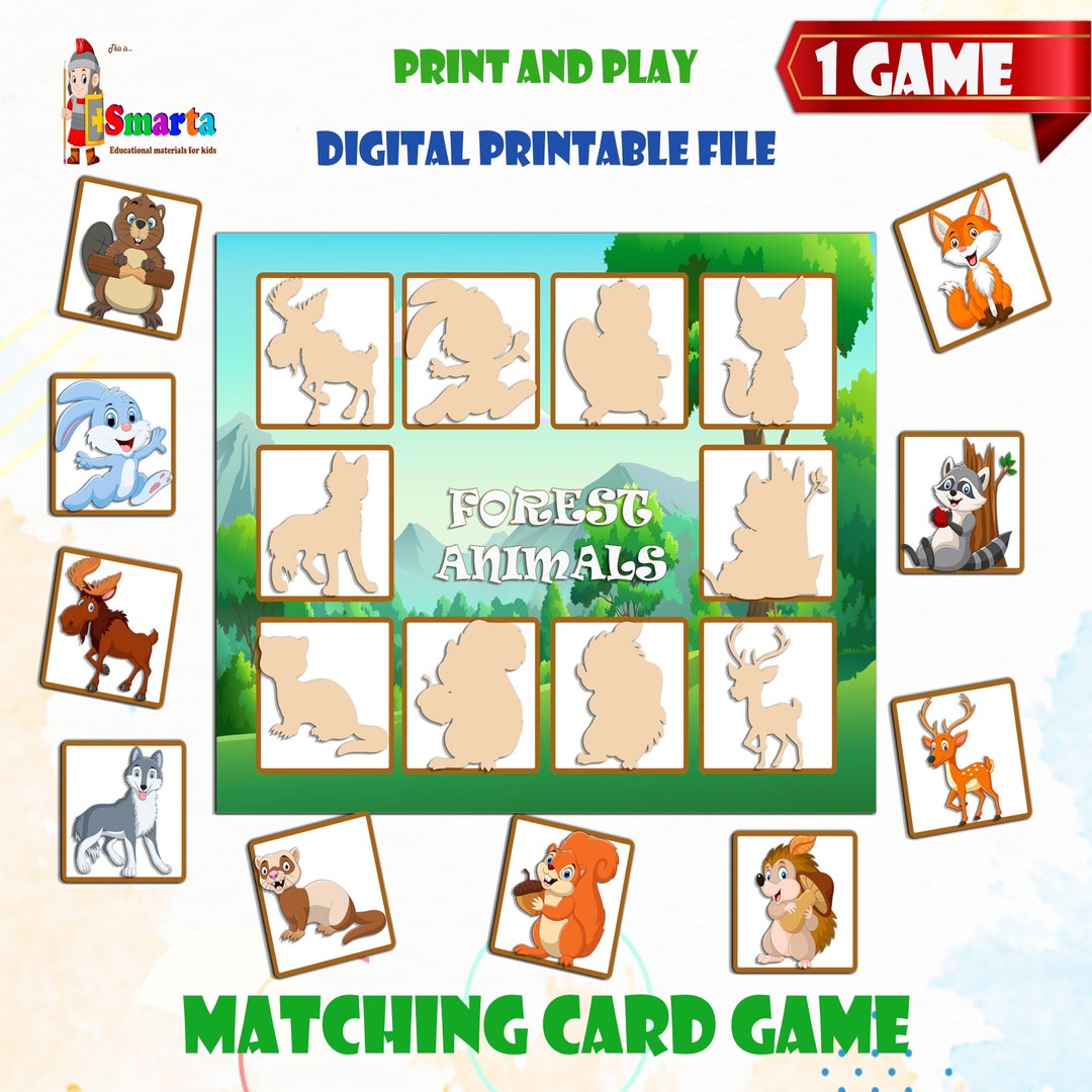 Preschool Curriculum, Matching Card Game Forest Animals - Etsy Canada