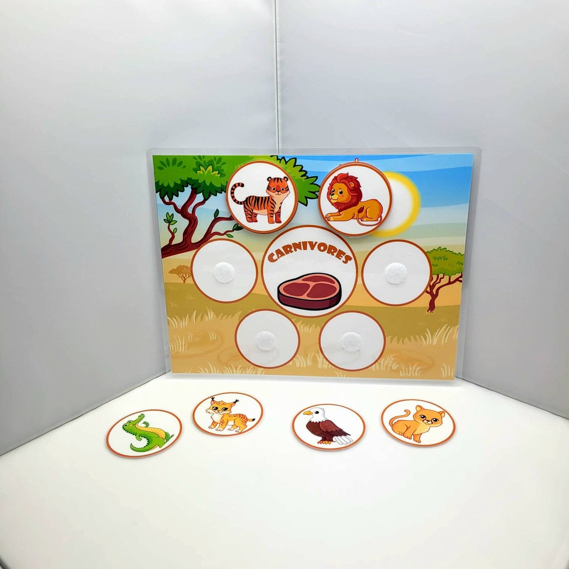 Preschool Animals Activity Matching Card Game Savannah - Etsy
