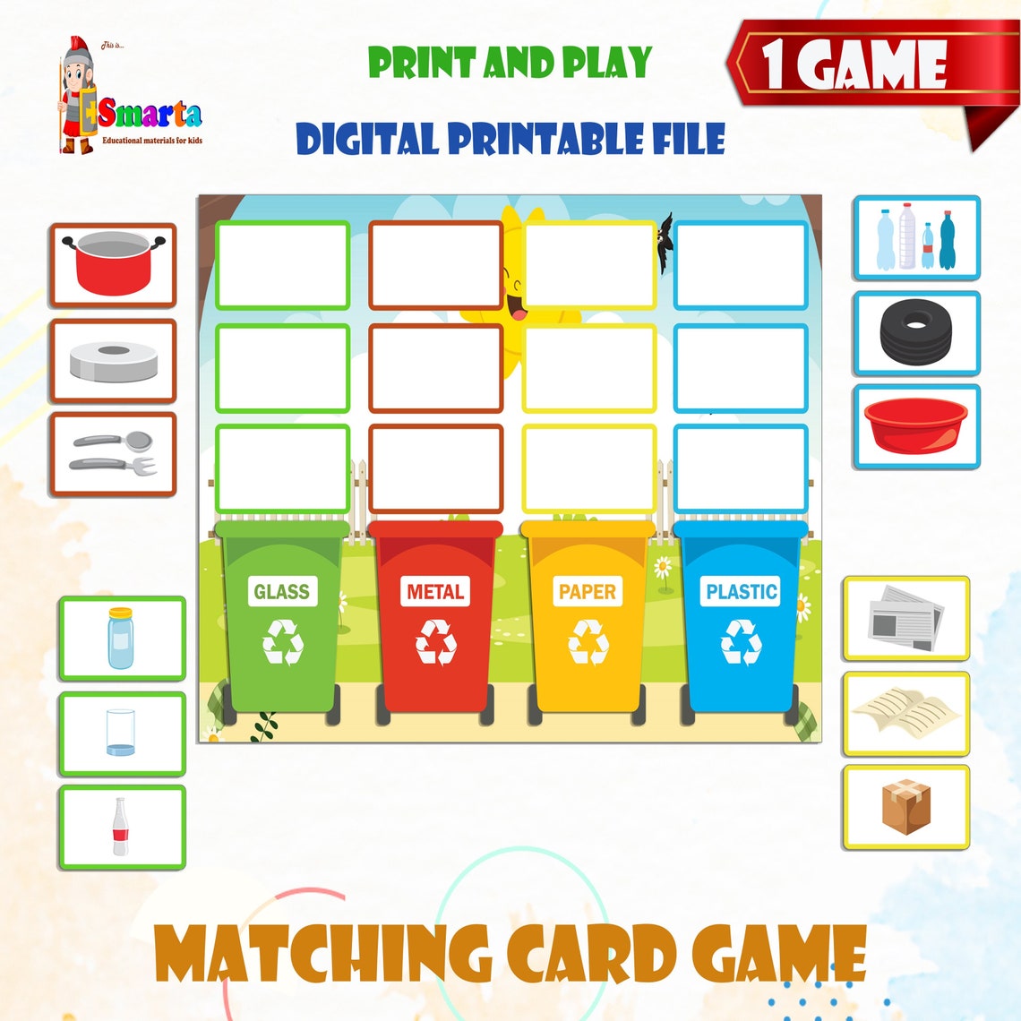 Preschool Education Matching Card Game Attention Game | Etsy