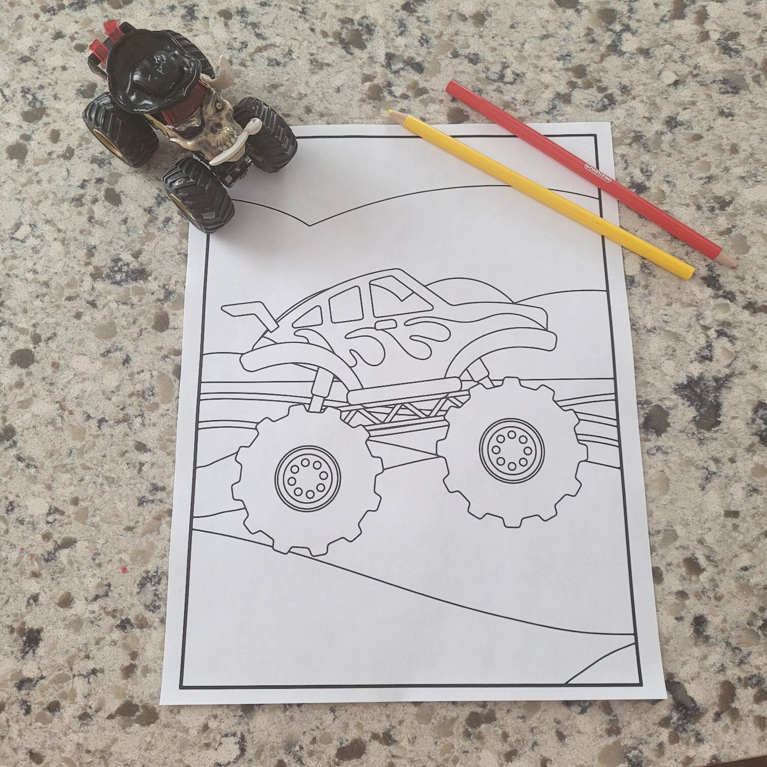 Preschool Curriculum, Monster Truck Pages, Matching Card Game - Etsy