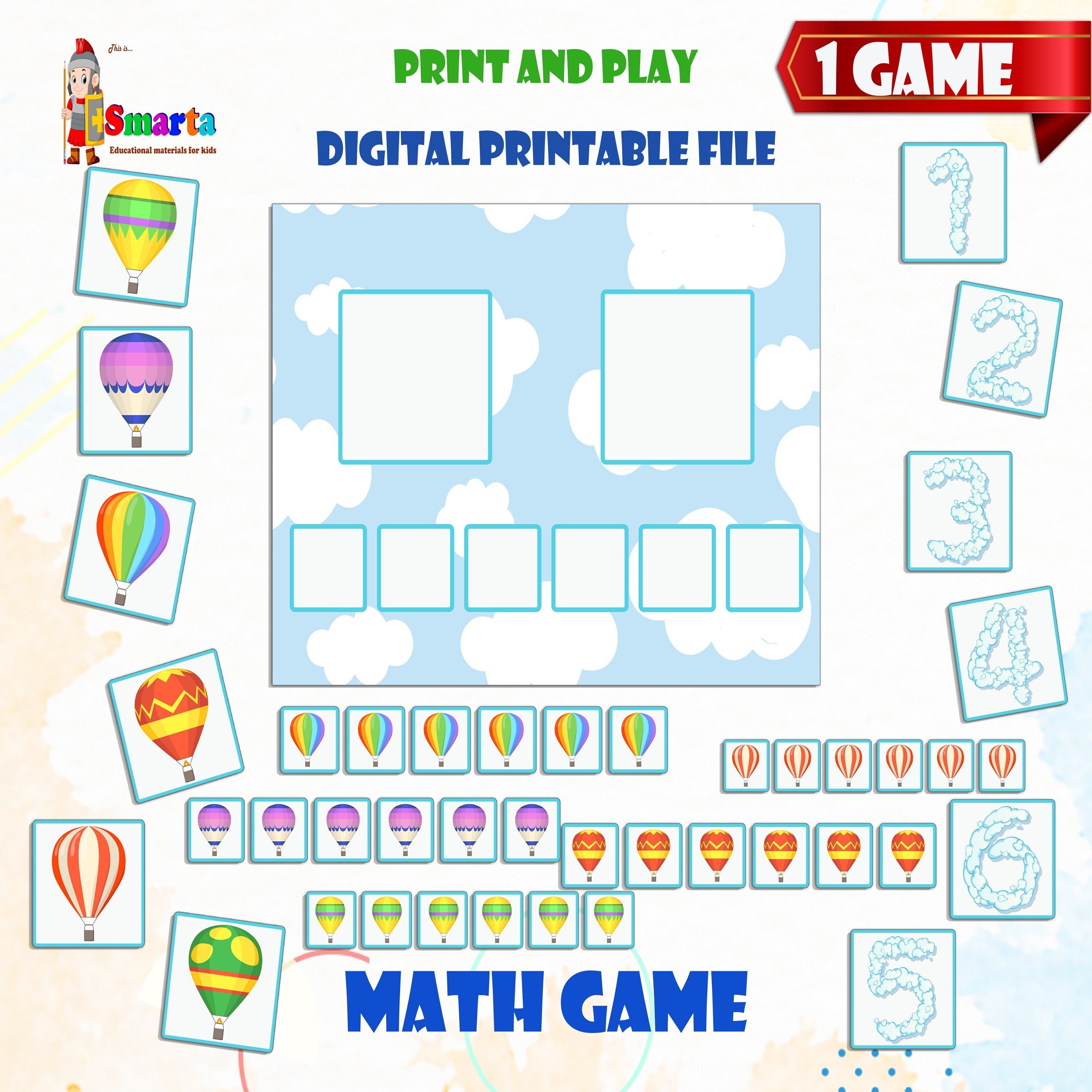 Preschool Curriculum Math Printable Game - Etsy